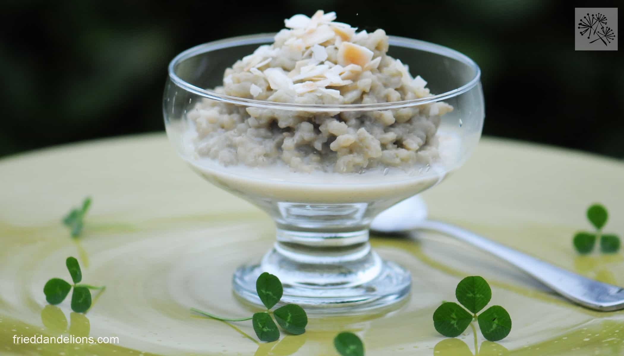 Green Tea Rice Pudding — Fried Dandelions — Plant Based Recipes