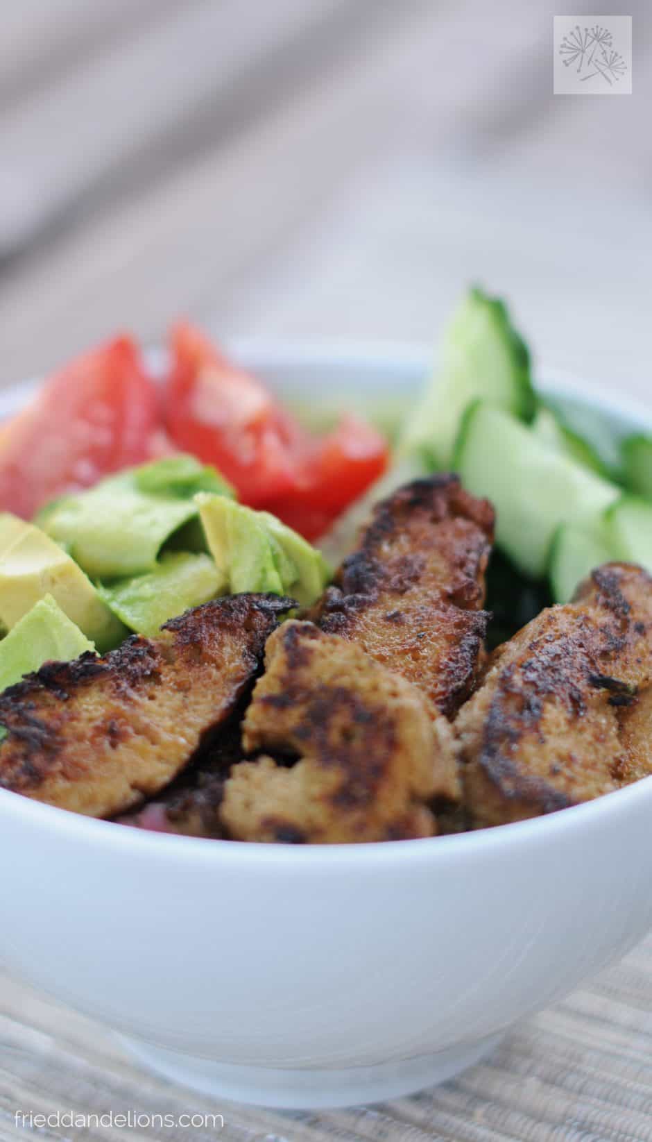 Vegan Steak Salad with Seitan — Fried Dandelions — Plant Based Recipes