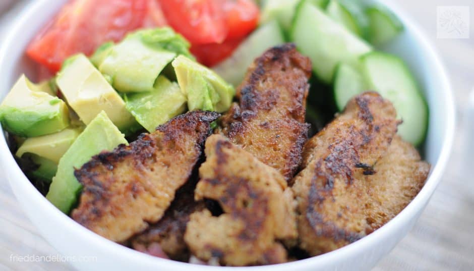 Vegan Steak Salad with Seitan — Fried Dandelions — Plant Based Recipes