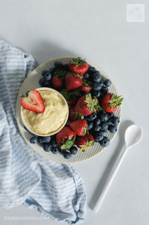 Vegan Whipped Cream Fruit Dip — Fried Dandelions — Plant Based Recipes